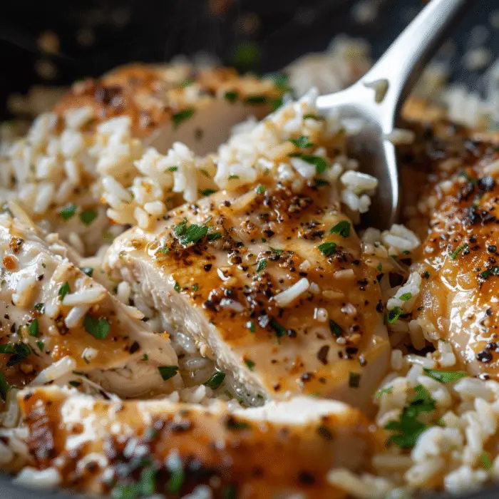 Chicken with Garlic Parmesan Rice