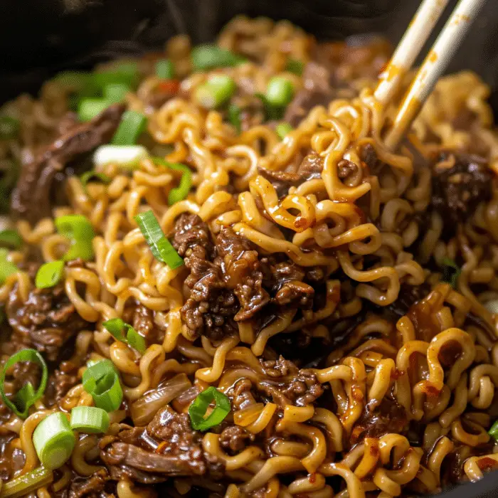 Slow Cooker Beef Ramen Noodles