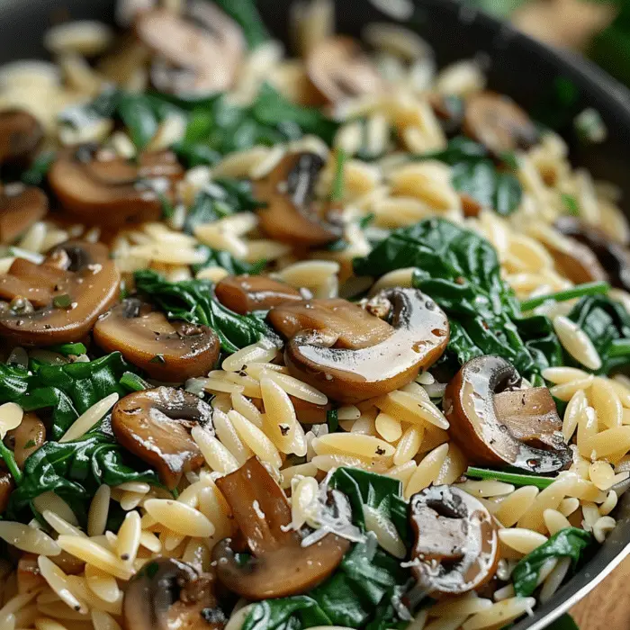Spinach Mushroom Orzo
