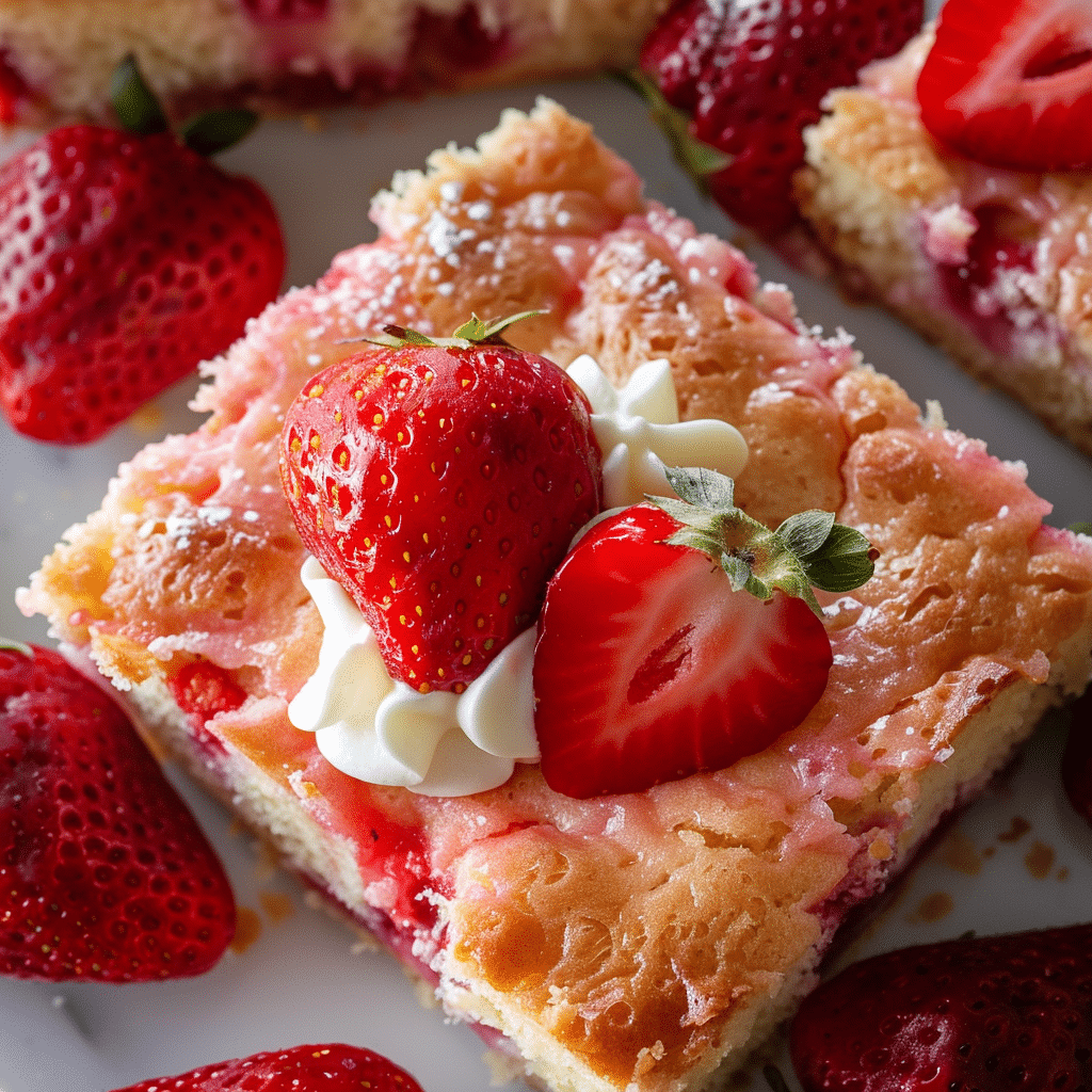 Strawberry Earthquake Cake