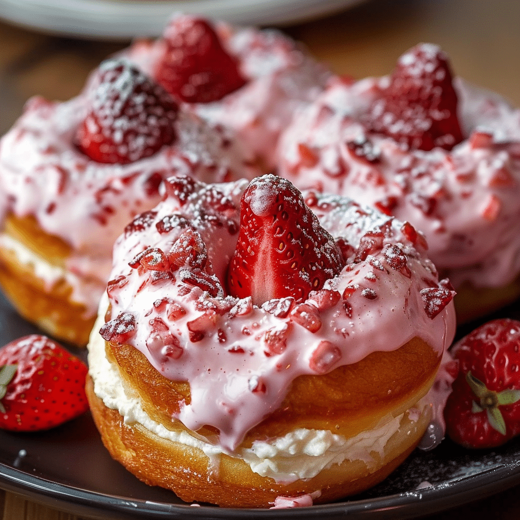 Strawberry Cheesecake Stuffed Donuts