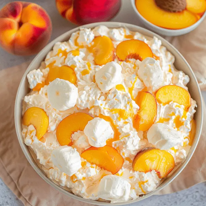Easy Peach Fluff Salad