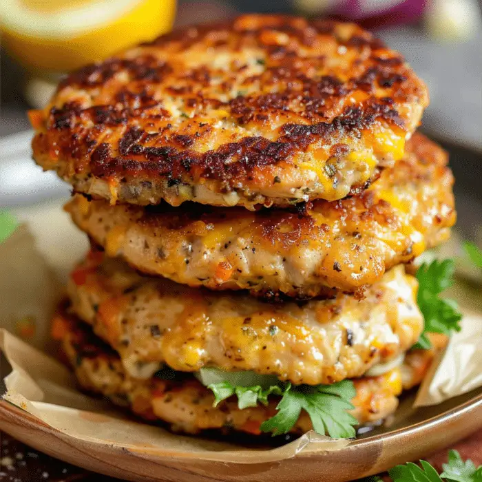 Cheddar Ranch Chicken Burgers