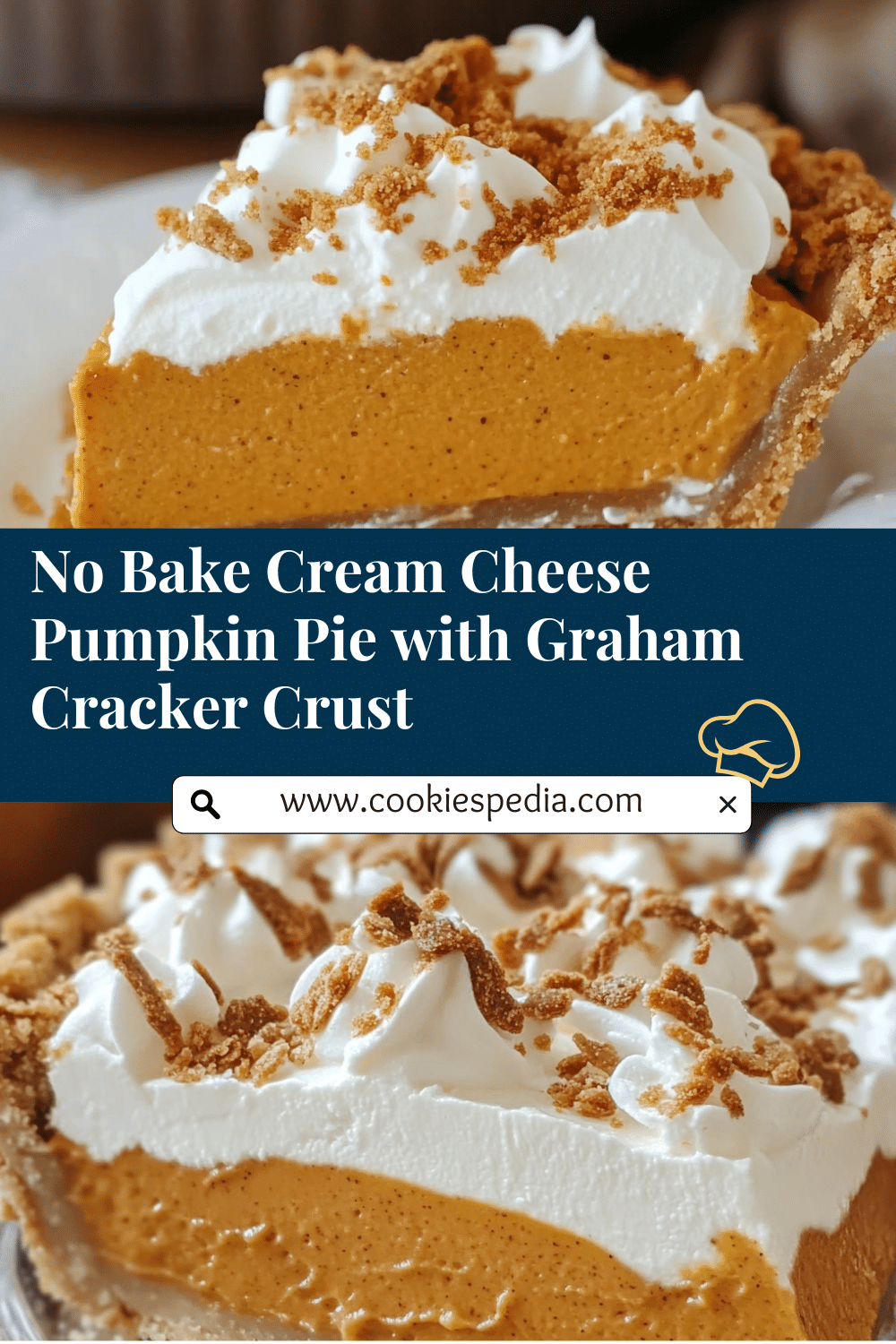 No Bake Cream Cheese Pumpkin Pie with Graham Cracker Crust