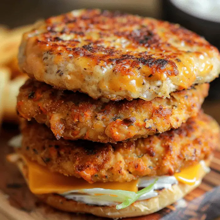 Cheddar Ranch Chicken Burgers