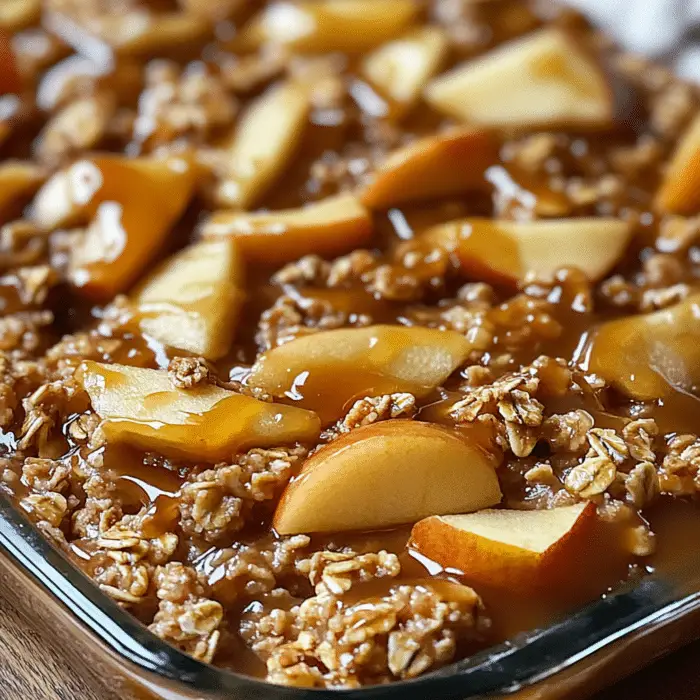 Caramel apple oatmeal bake