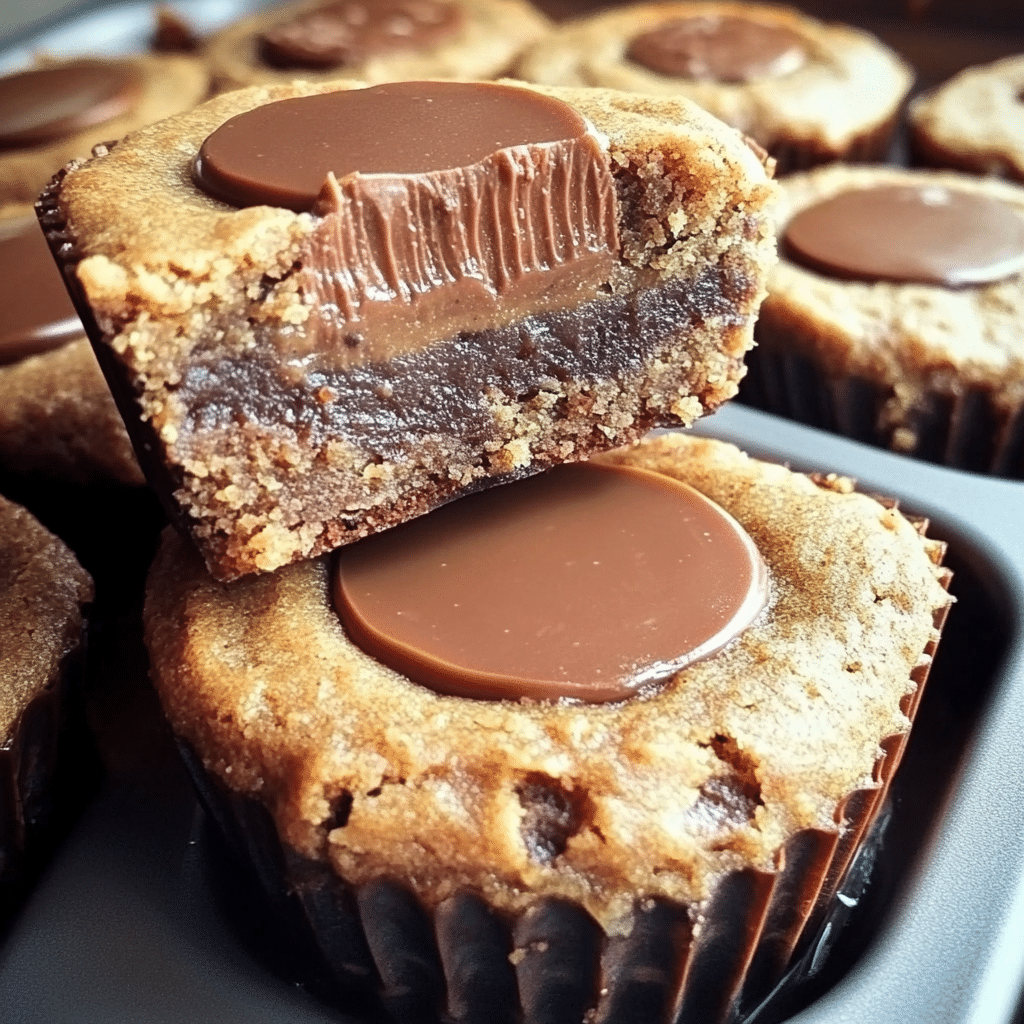 Peanut Butter Cup Stuffed Brookies