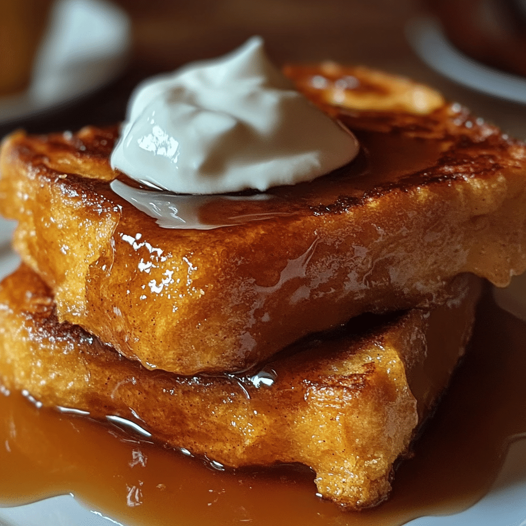 Pumpkin Pie French Toast with Homemade Pumpkin Syrup