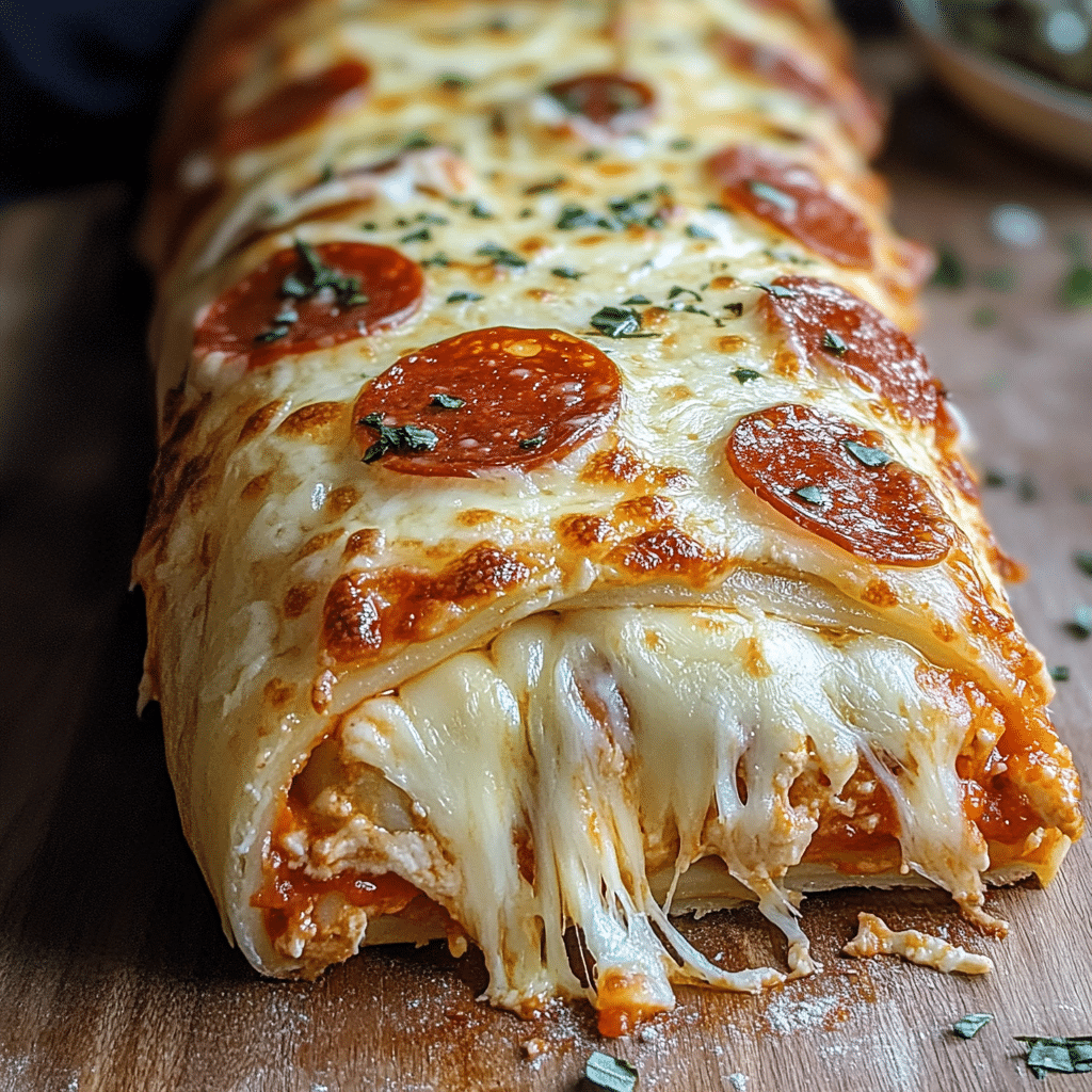 TREMENDUS CHEESY PEPPERONI STROMBOLI