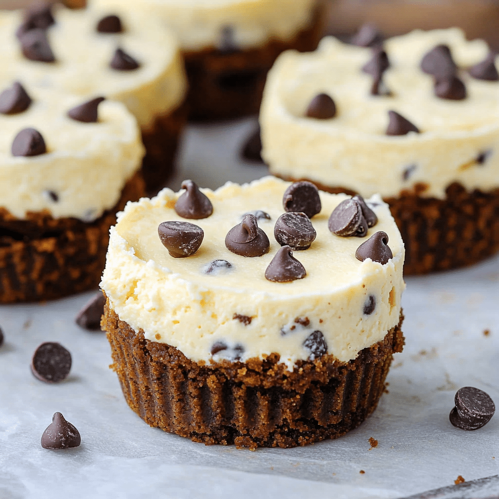Mini Chocolate Chip Cookie Dough Cheesecakes